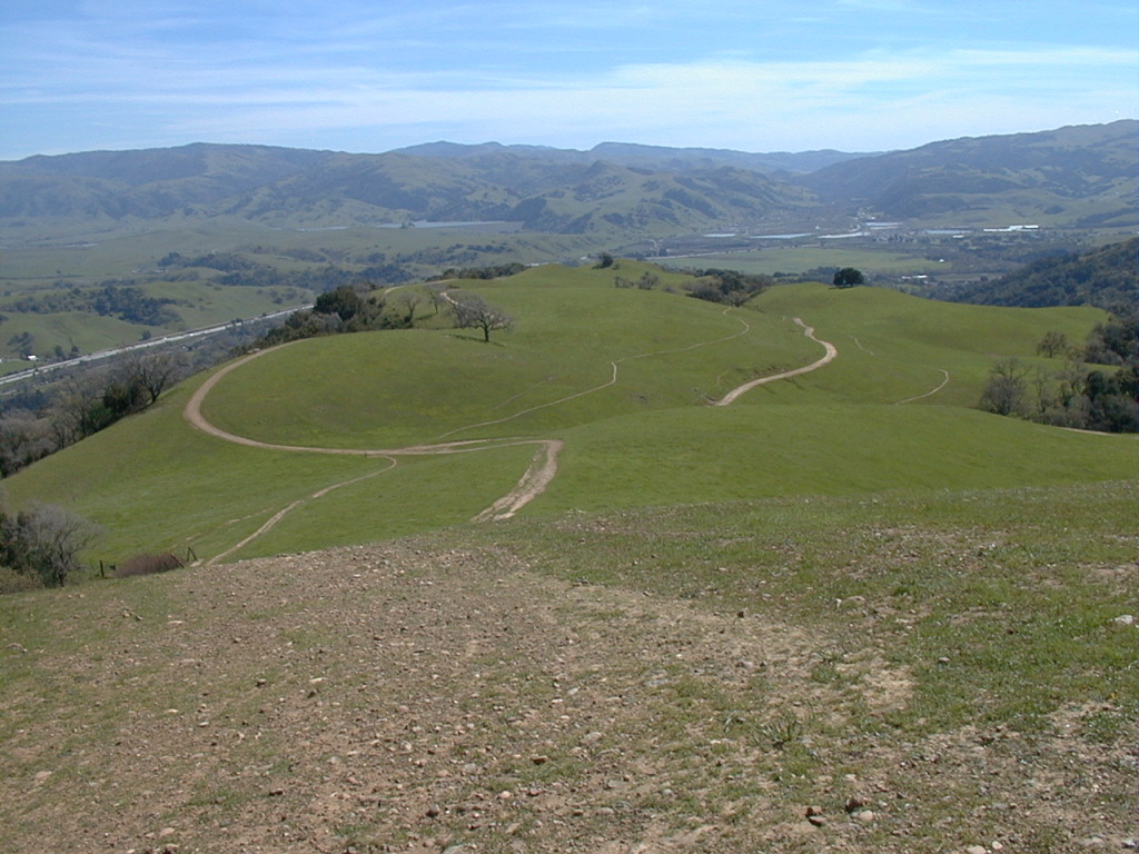 View along the rolling ridge south
